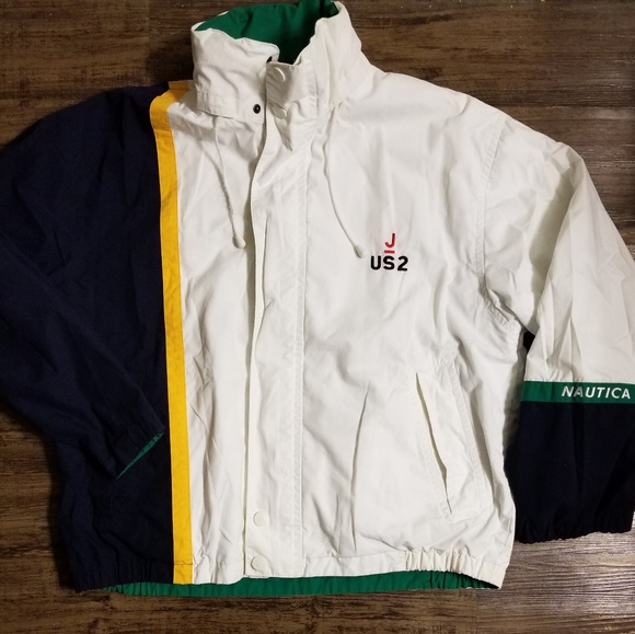 Nautica | Jackets & Coats | Vtg 9s Nautica Reversible Jus2 Colorblock ...